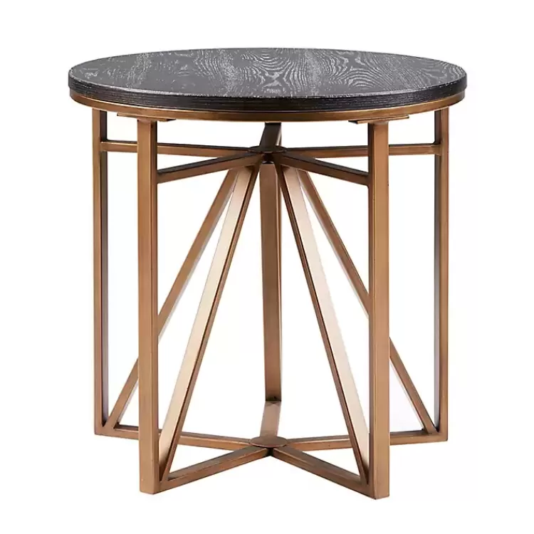 Antique Bronze Kayden Round Accent Table>Kirklands Home Shop ...